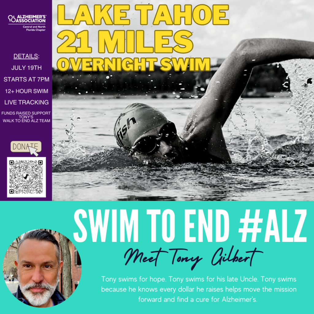 Anthony Gilbert – 21.3-Miles Length of Lake Tahoe Marathon Swim
